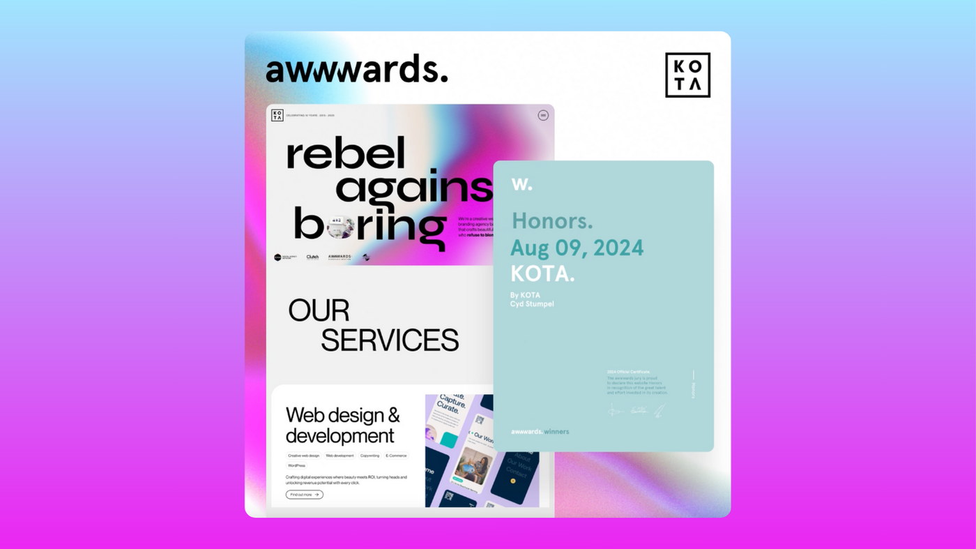 We’ve just bagged an Honourable Mention from Awwwards! - KOTA
